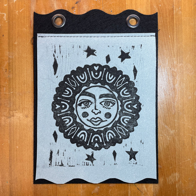 Matilda | Handmade Linocut Sun Banner – Pixel & Ink Creative